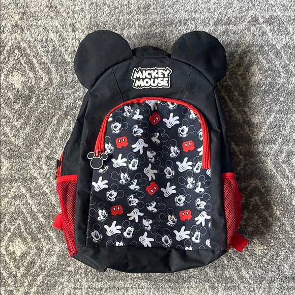 Disney | Accessories | Mickey Mouse Black And Red Backpack With Ears ...